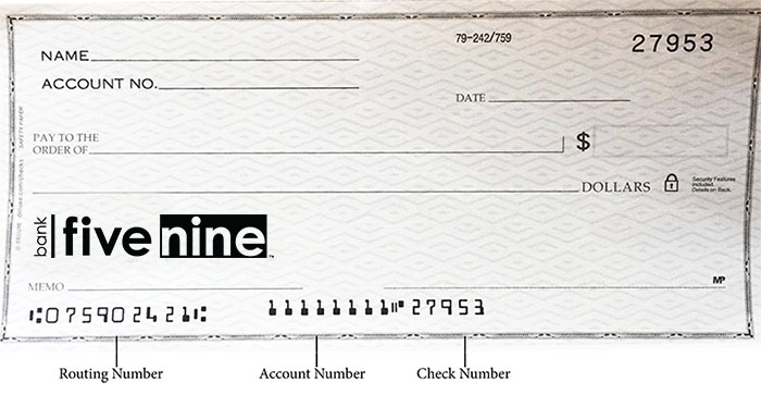 How To Identifying Numbers On Your Check Bank Five Nine